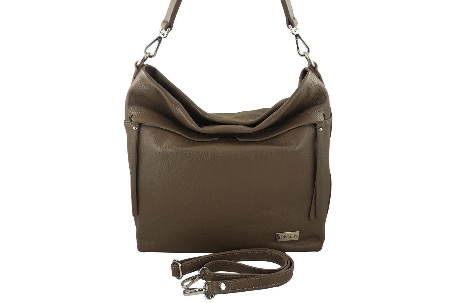 Miękka torebka worek na ramię - Beżowa ciemna - Buty Olivier