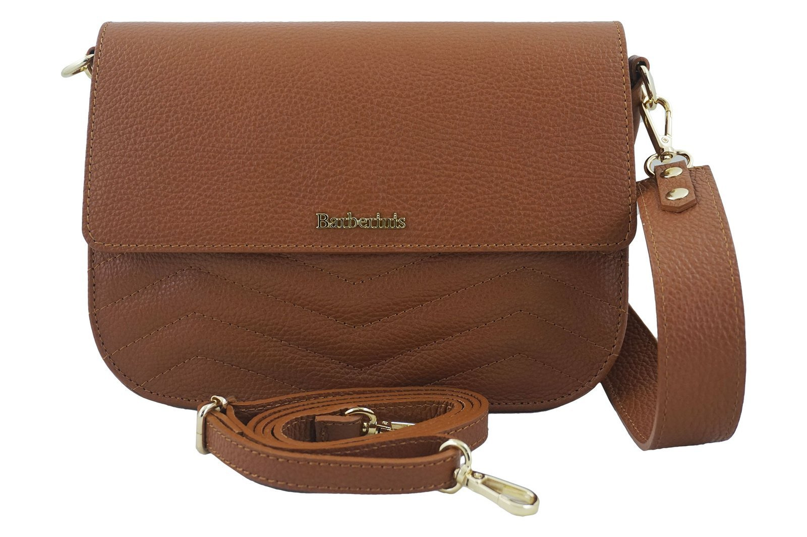 Torebka damska pikowana - listonoszka - Jasnobrązowa - Buty Olivier